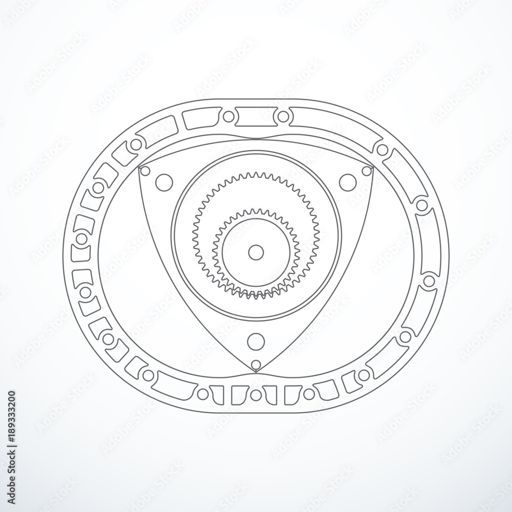 Rotary Wankel engine. Vector illustration Stock Vector | Adobe Stock