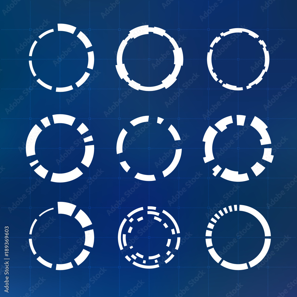 Futuristic Ui Circle Elements Set Stock Vector | Adobe Stock