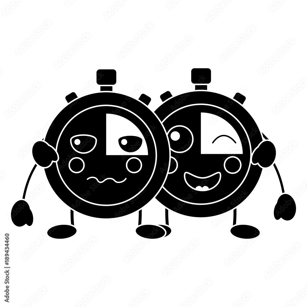 cartoon chronometer countdown speed timer object vector illustration ...