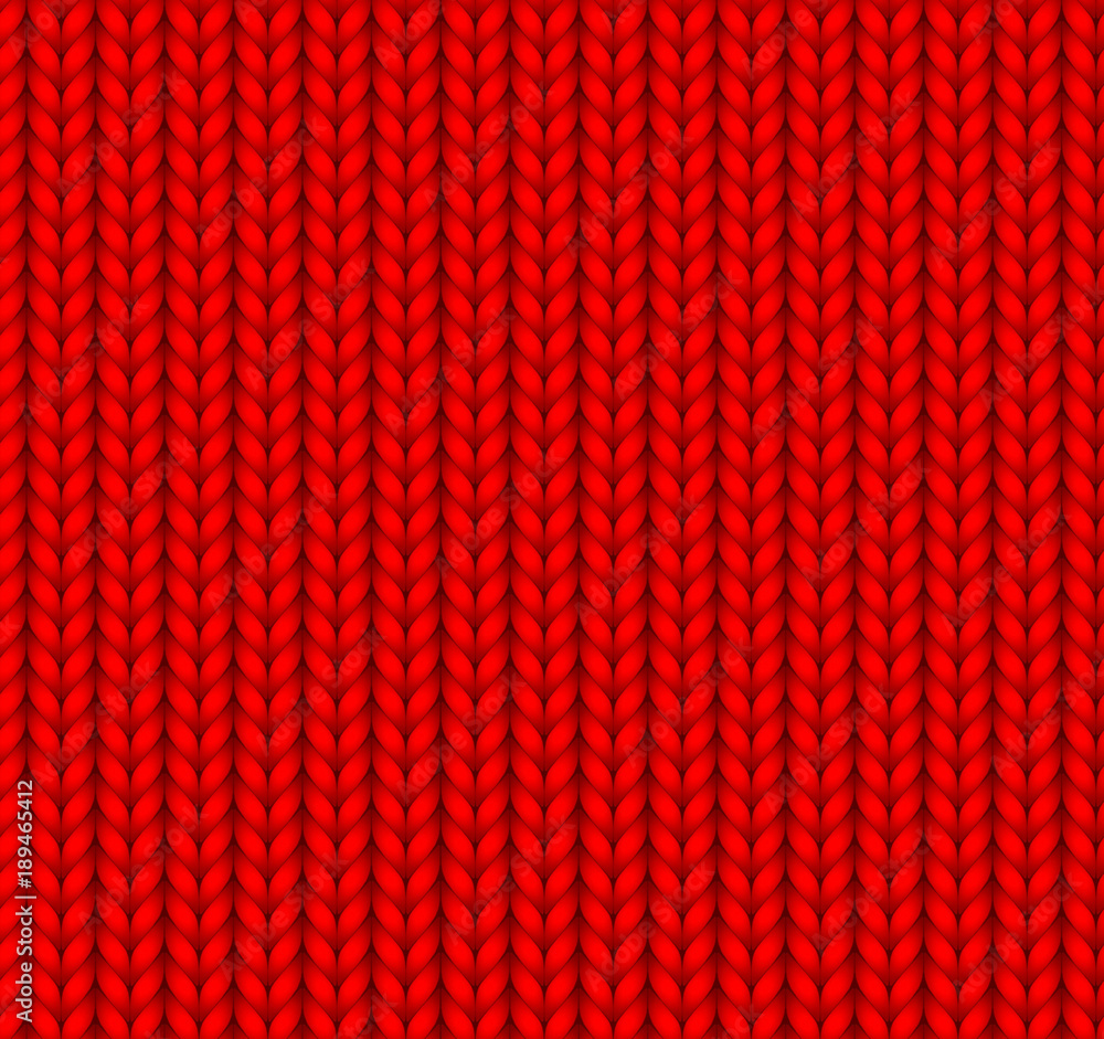Seamless knitted texture of red color. The knitting technique is a ...