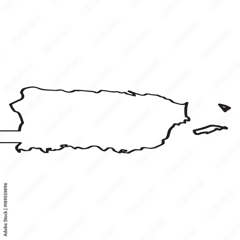 Map of Puerto Rico. Continous line Stock Vector | Adobe Stock
