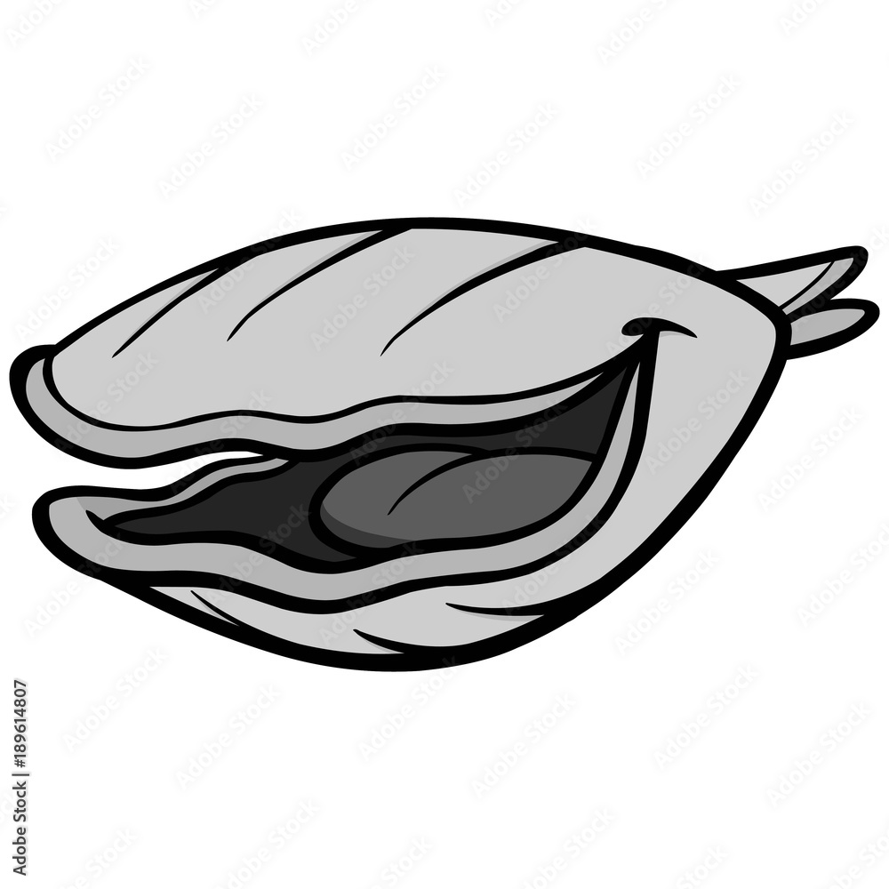 Clam Cartoon Illustration - A vector cartoon illustration of a crazy ...