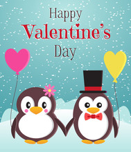 Penguin Valentine's Day Card Free Stock Photo - Public Domain Pictures