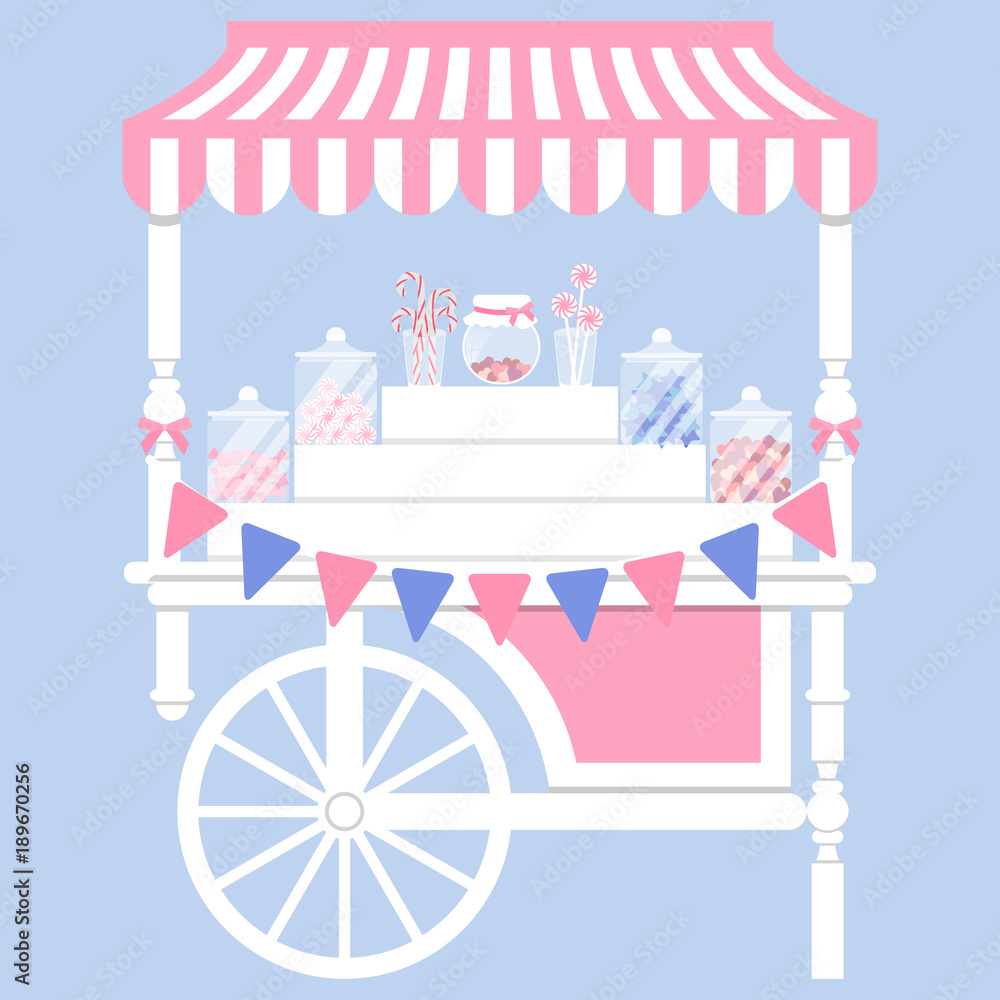 Candy cart vector illustration Stock Vector | Adobe Stock