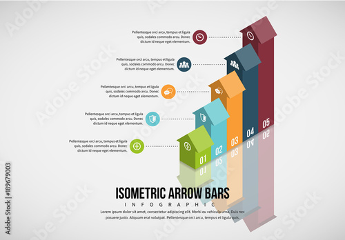 3D Arrow Bar Graph Infographic . Buy this stock template and explore ...