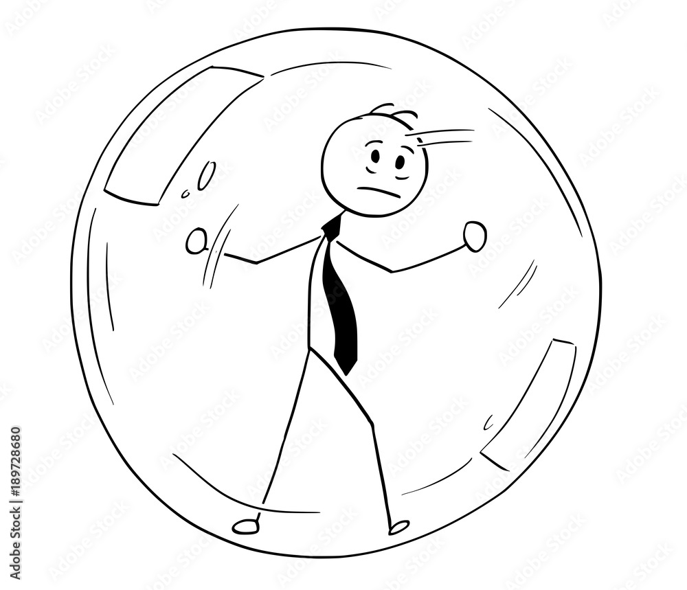 Cartoon stick man drawing conceptual illustration of businessman ...