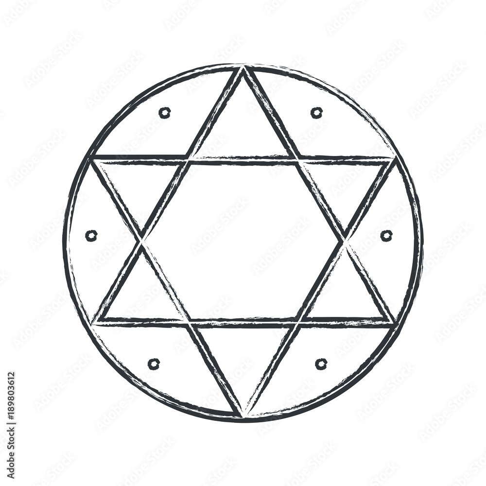Vector magical symbol: Hexagram, Seal of Solomon. The signet ring ...