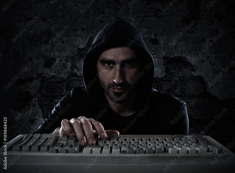 Hacker reading personal information. Concept of privacy and security ...