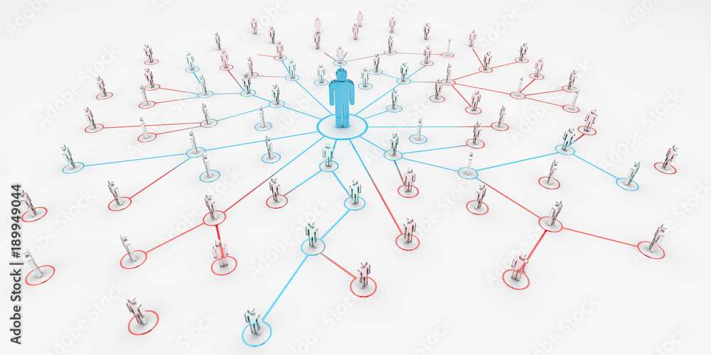 Leader connecting a group of people 3D rendering Stock Photo | Adobe Stock