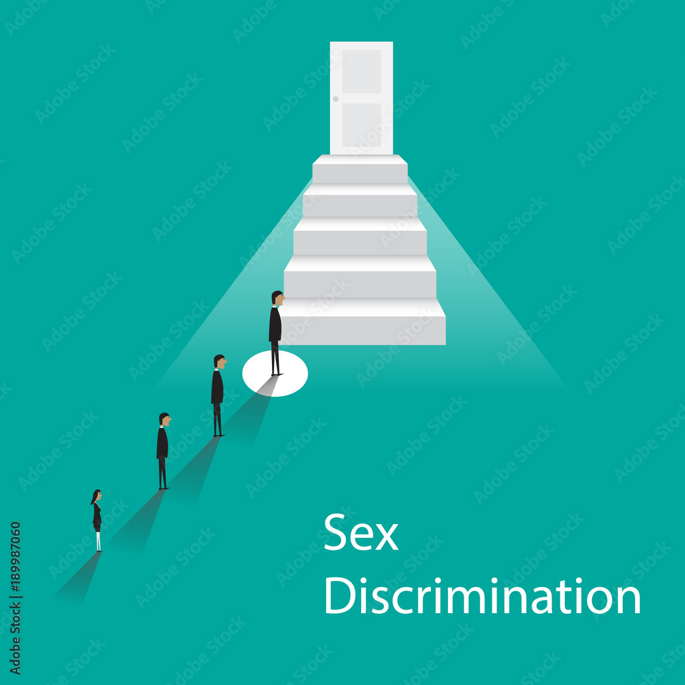 Gender discrimination concept. Female discrimination at work. Flat ...