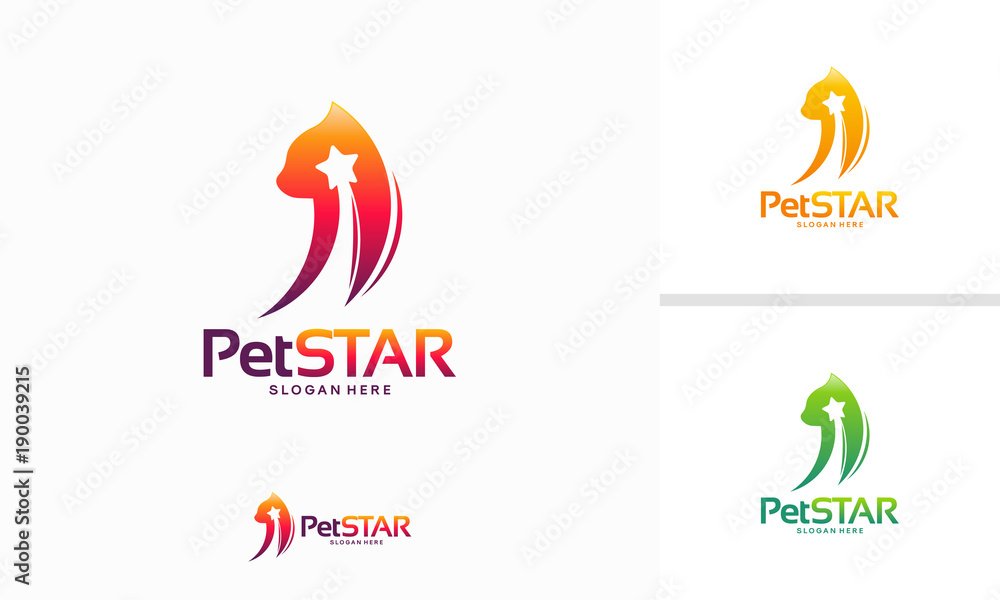 Pet Star logo designs concept, Star Animal logo template vector Stock ...