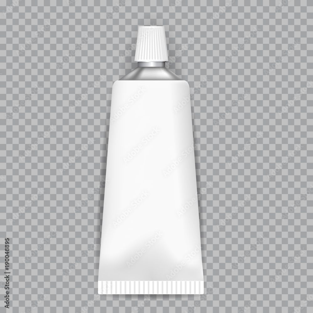 Realistic White Tubes for glue, cream, tooth paste isolated on ...