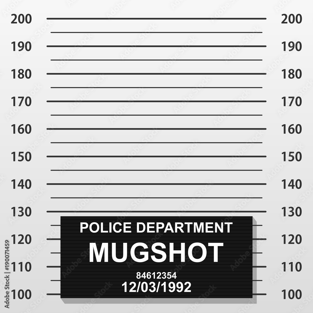 Criminal mug shot line. Police mugshot add a photo. Blank criminal ...