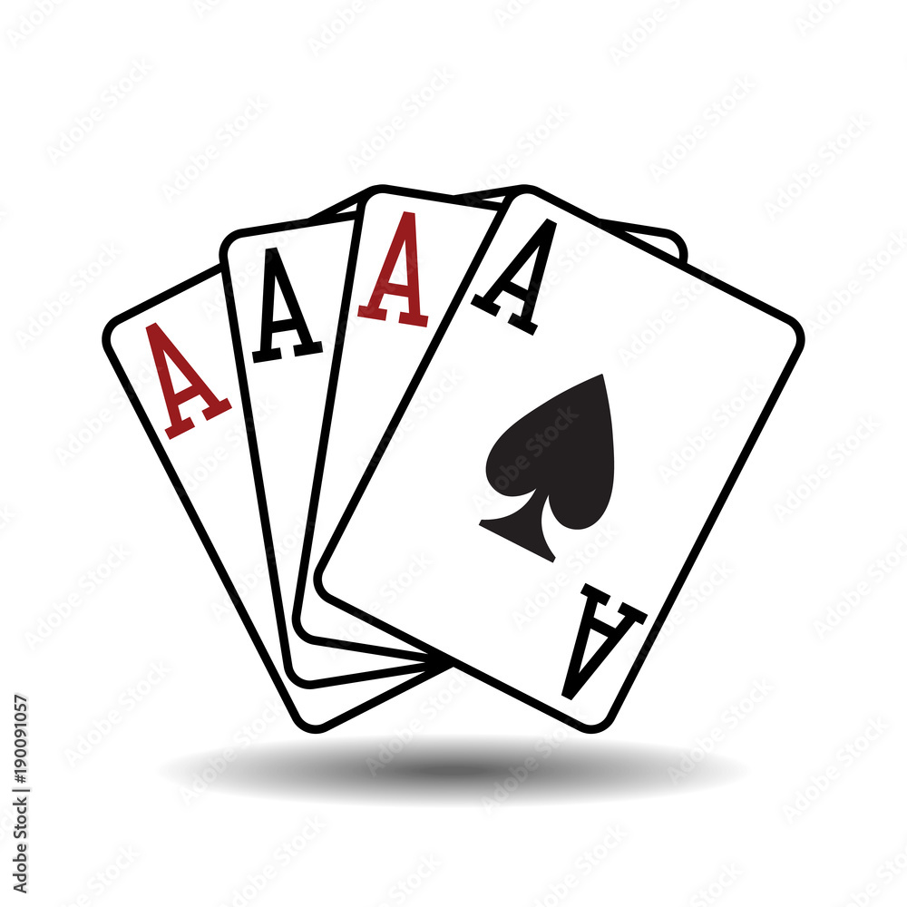 Four aces playing cards vector illustration Stock Vector | Adobe Stock