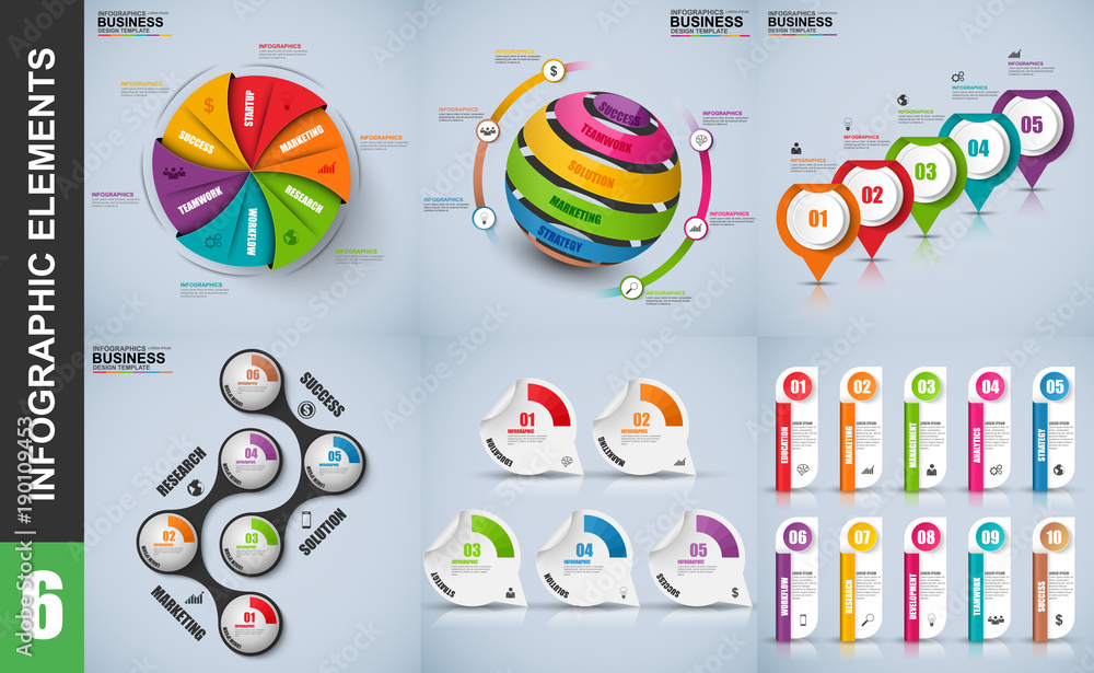Infographic elements data visualization vector design template. Can be ...