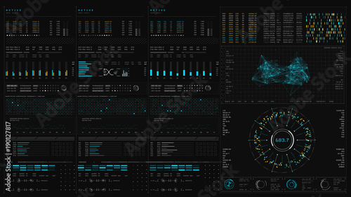 Futuristic Interface Dashboard Stock Template | Adobe Stock