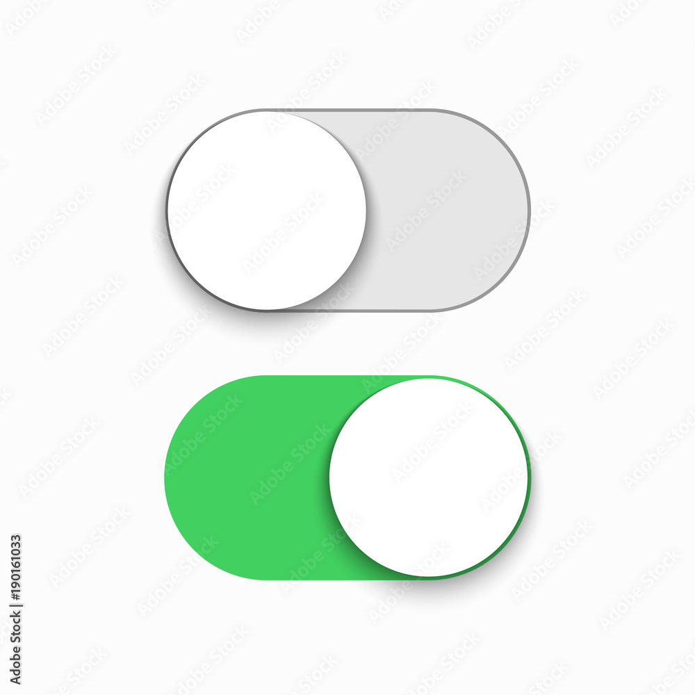 Vector modern green slider button on white background. Stock Vector ...