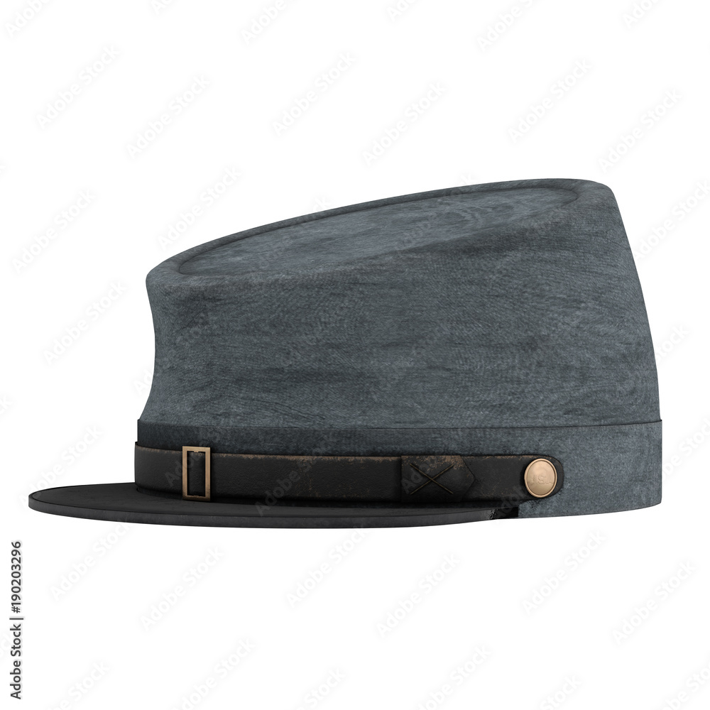 Civil War Confederate Cavalry Hat. American Confederate Kepi. Side view ...