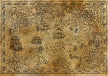 Vintage Old World Map Mermaid Free Stock Photo - Public Domain Pictures