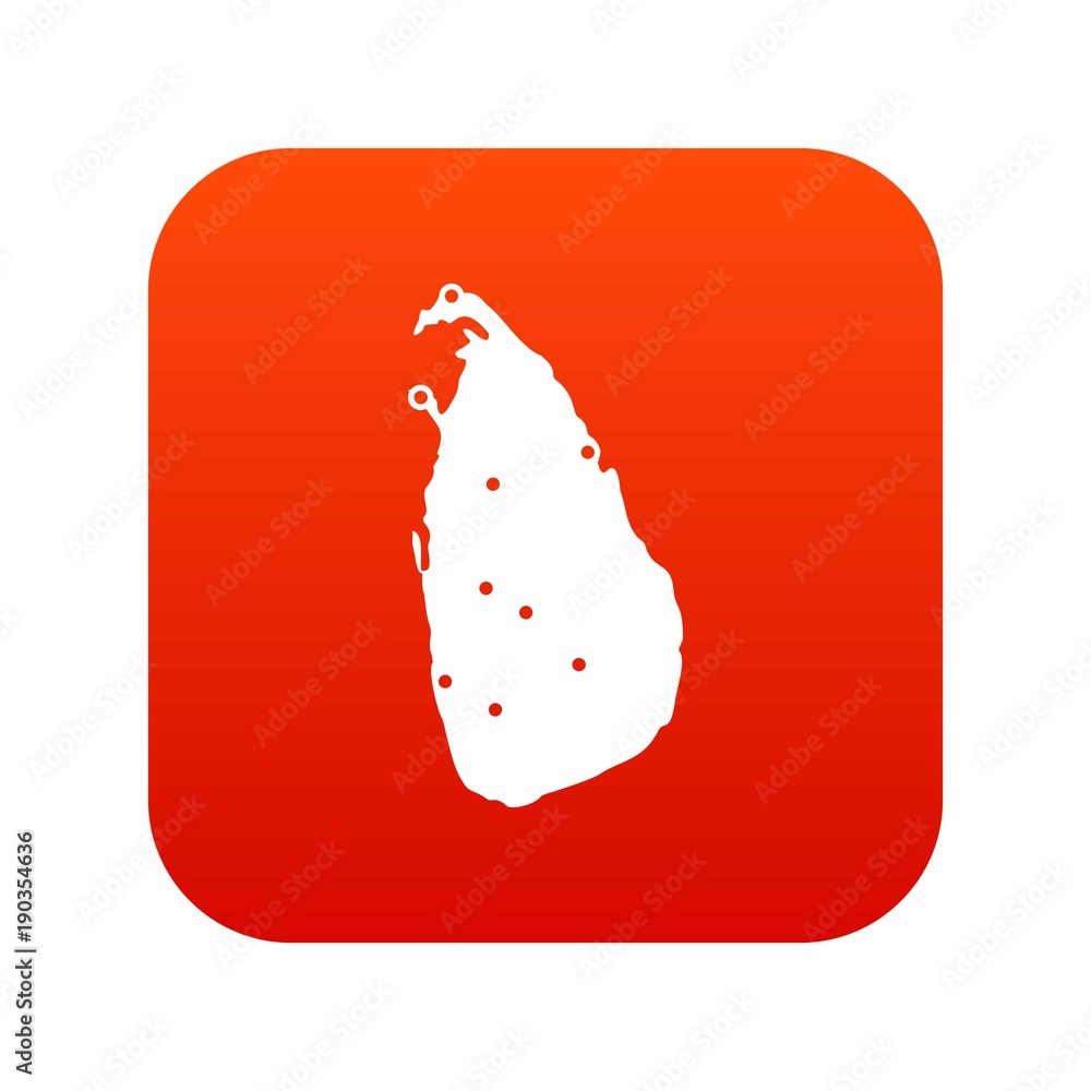 Map of Sri Lanka icon digital red Stock Vector | Adobe Stock