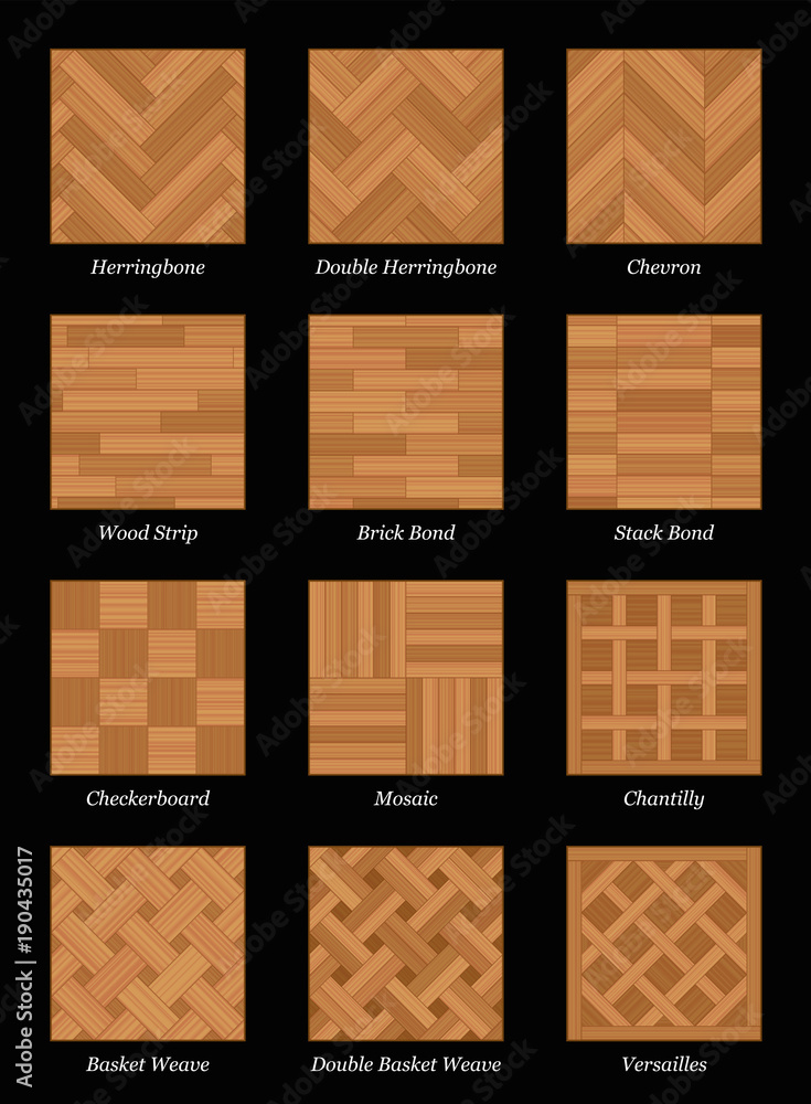 Parquet floor pattern - most popular parquetry wood flooring set with ...