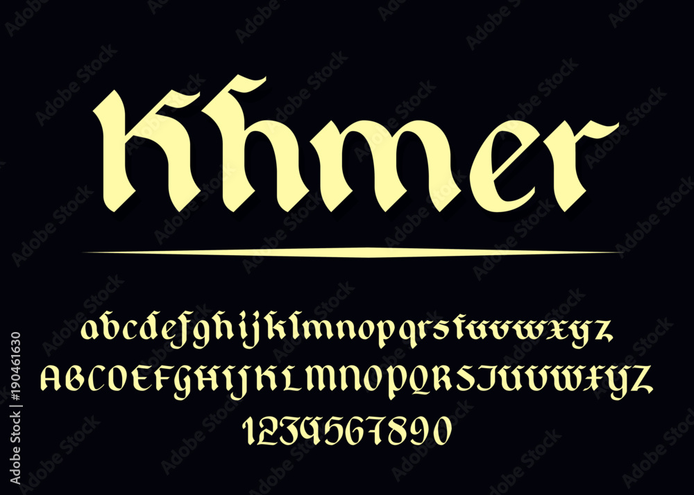 typeface abc Khmer style Stock Vector | Adobe Stock