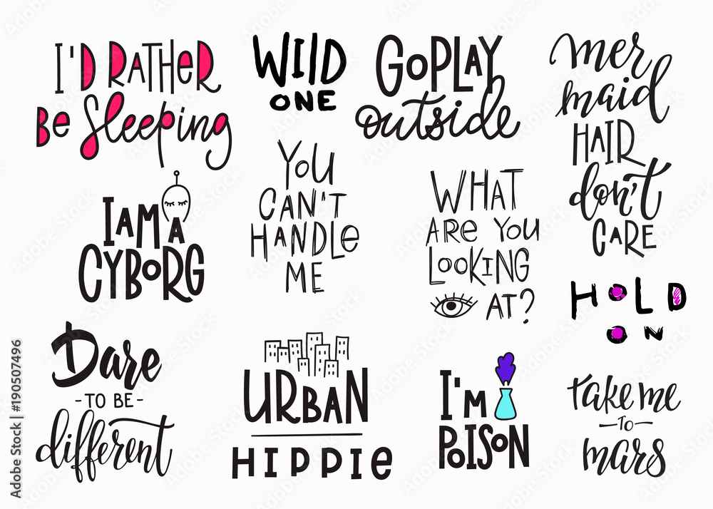 Lettering photography overlay set. Motivational quote. Sweet cute ...