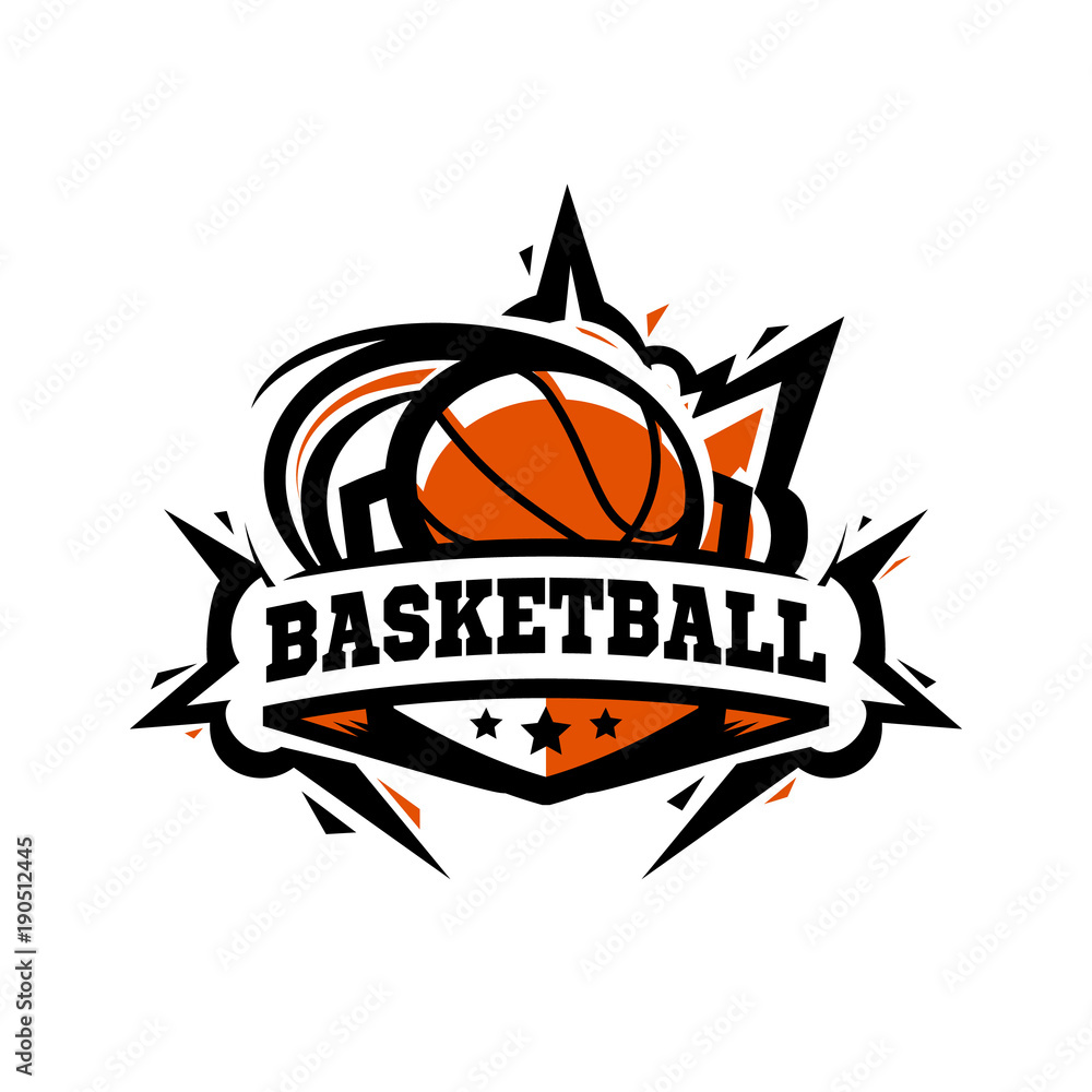 Swoosh Basketball Ball Logo Stock Vector | Adobe Stock