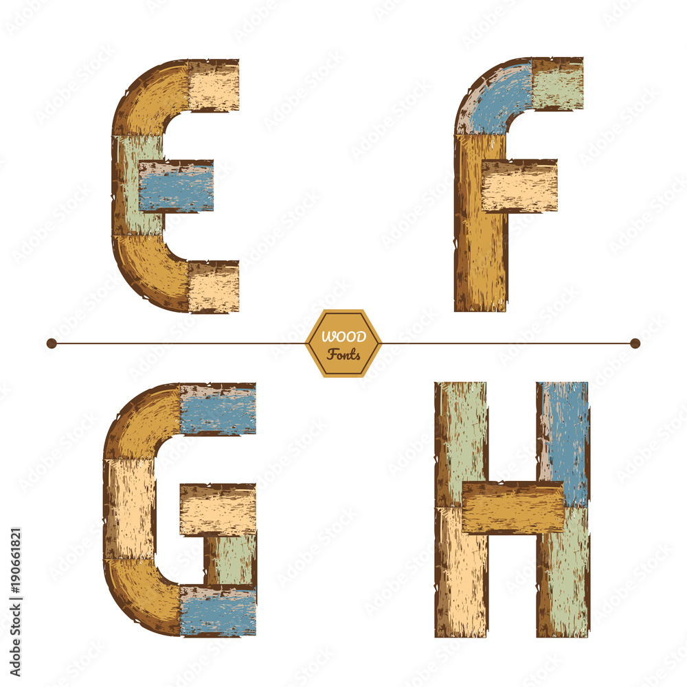 Vector graphic alphabet in a set EFGH Stock Vector | Adobe Stock