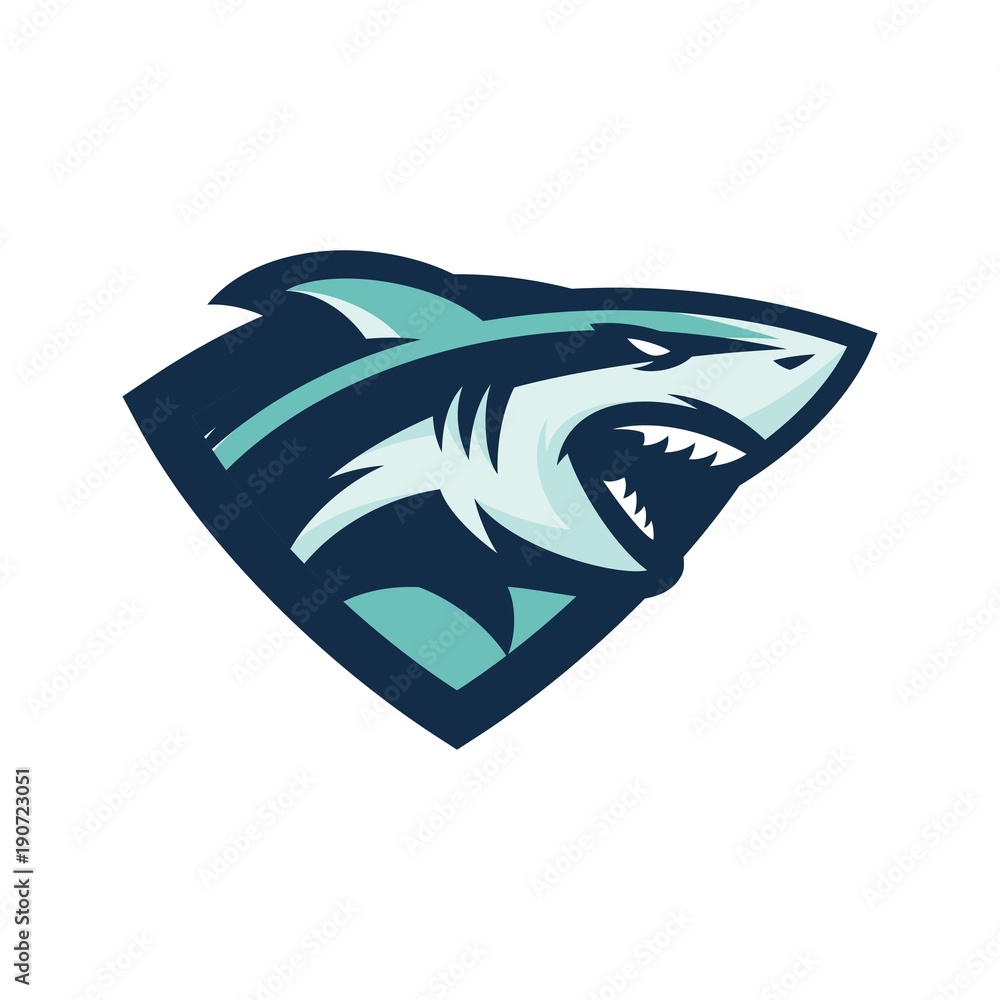 shark - vector logo/icon illustration mascot Stock Vector | Adobe Stock