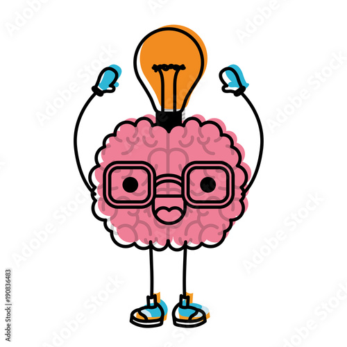 brain cartoon expression mind intelligence neurology fun caricature ...