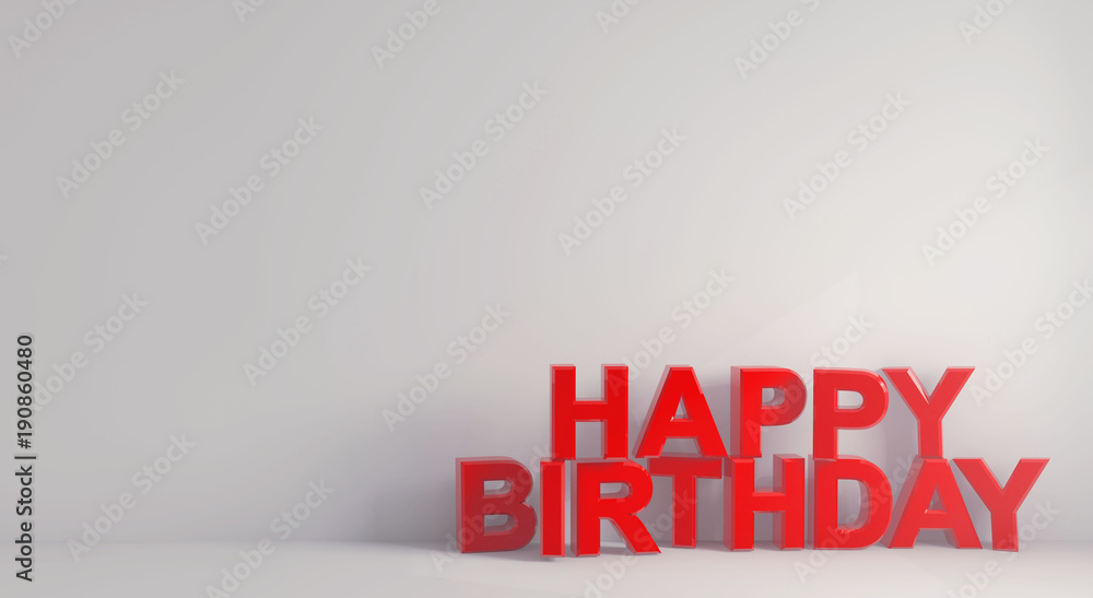Happy Birthday In 3 D Letters