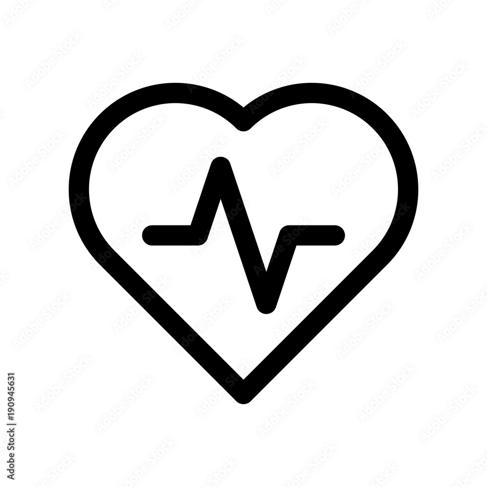 Heart icon with pulse line. Symbol of healthy lifestyle and love ...