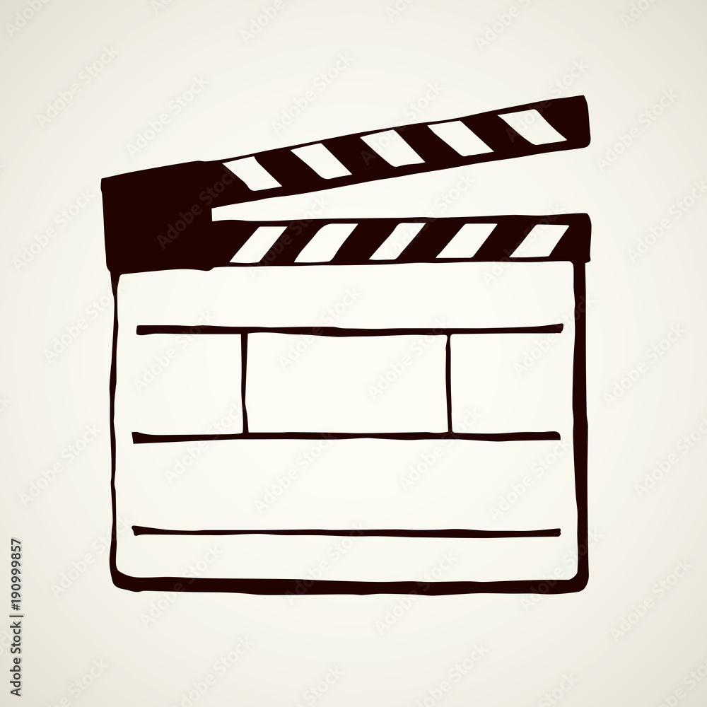 Clapper Board Vector Drawing Stock Vector Adobe Stock
