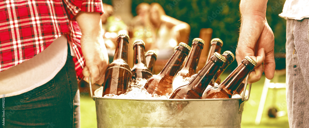 Grillparty in eigenem Garten Stock Photo | Adobe Stock