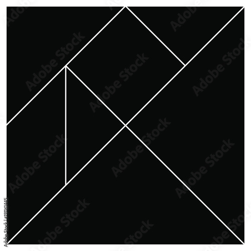Tangram base black square pieces vector illustration Stock Vector ...