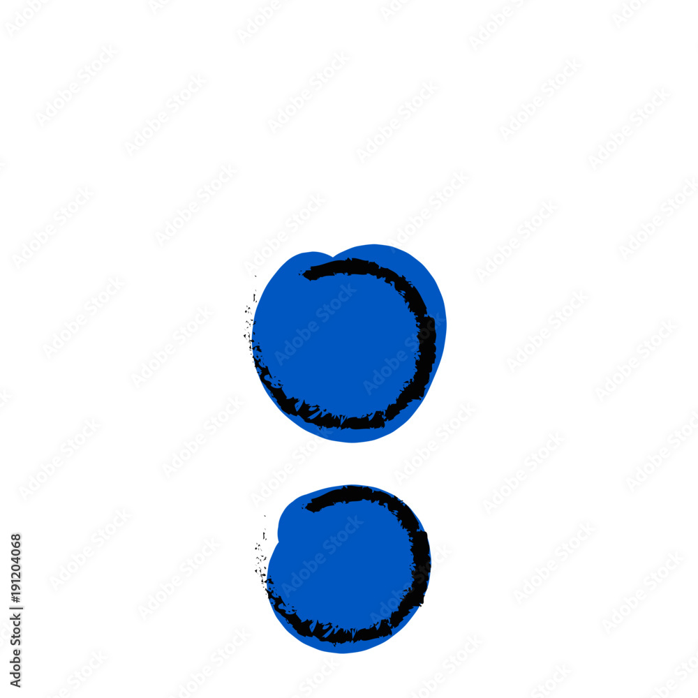 Blue watercolor colon sign Stock Vector | Adobe Stock