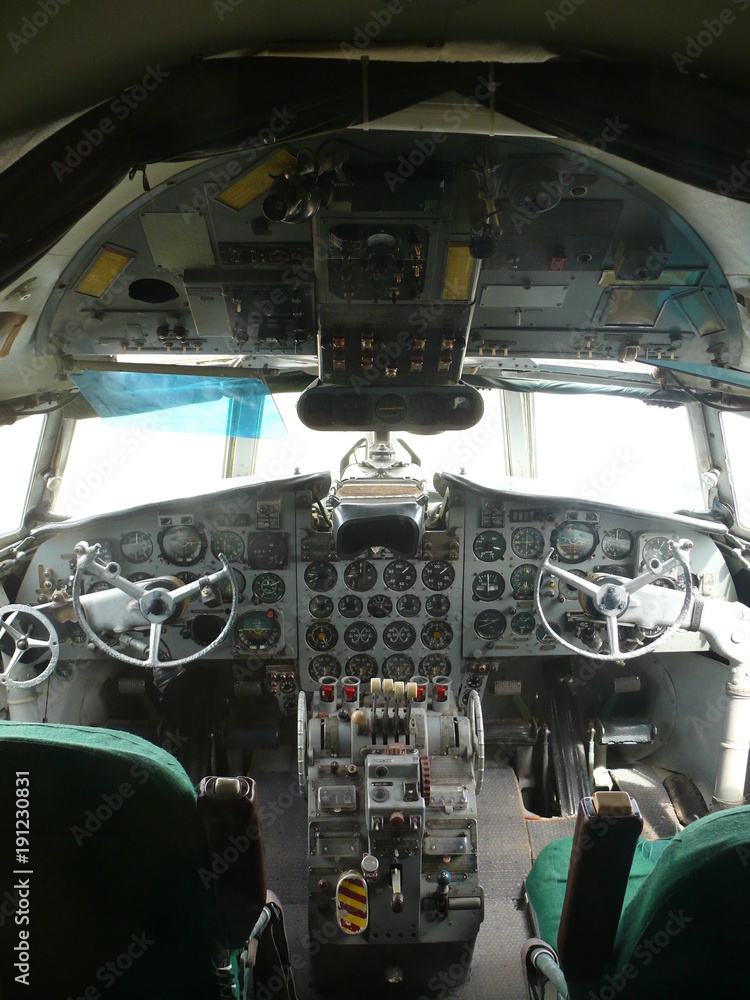Il-18 cockpit Stock Photo | Adobe Stock