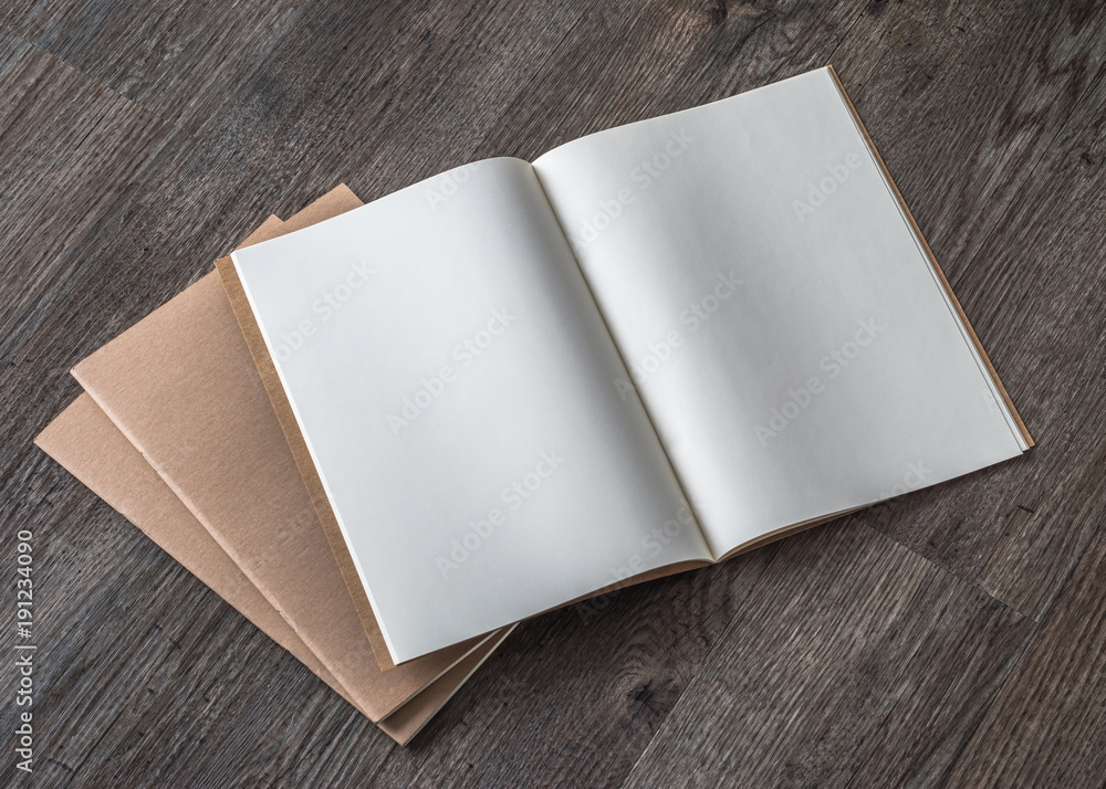 Blank A4-size open book mock up, catalog, magazines, brochure, note ...