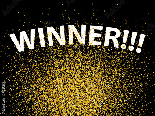 Confetti background winning celebration golden glitter winner Stock ...