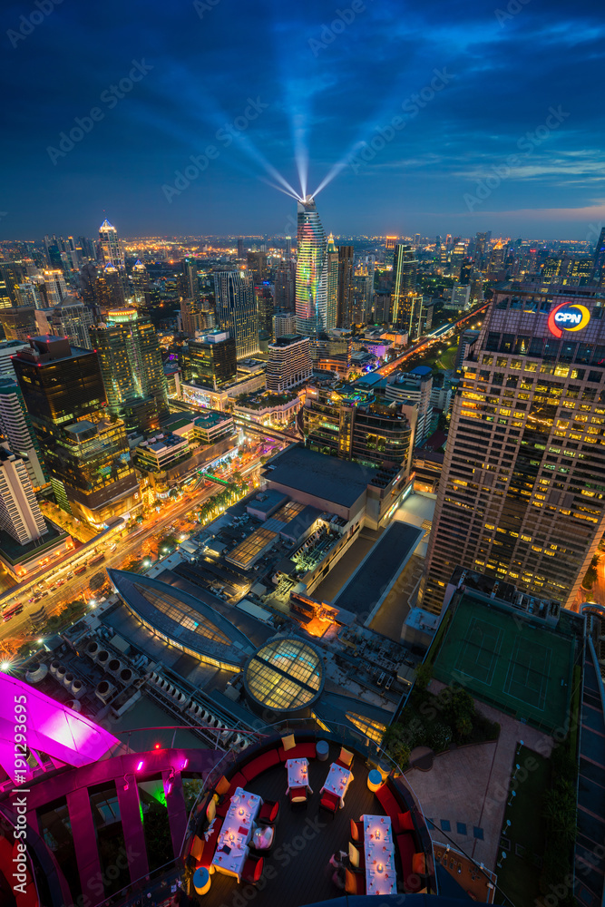 Sunset in Ratchaprasong and Sukhumvit building Stock Photo | Adobe Stock