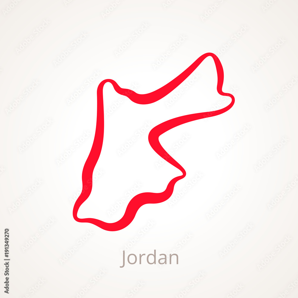 Jordan - Outline Map Stock Vector | Adobe Stock
