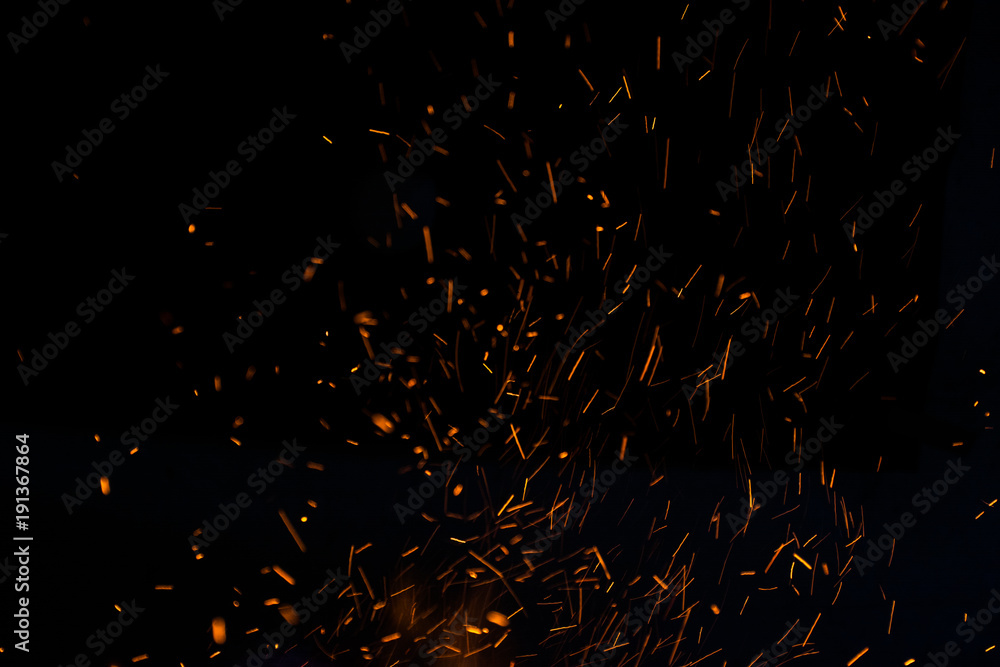 The flames of darkness float in the air.Fire charcoal. Stock Photo ...