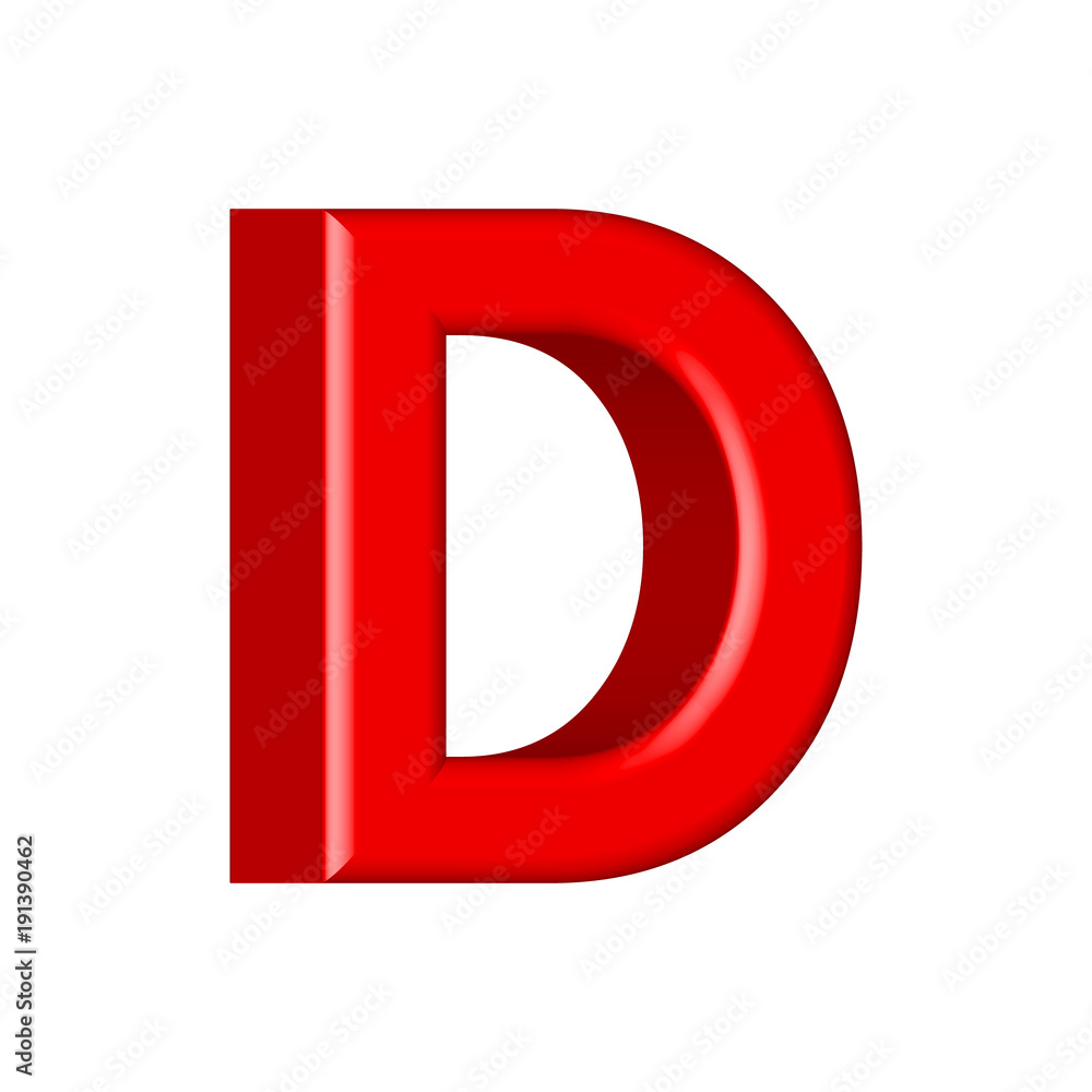 Font set with letters Glossy red paint letters. 3D render of bubble ...