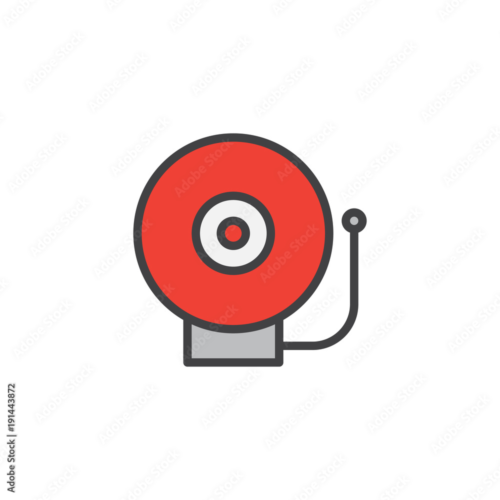 Emergency alarm sound filled outline icon, line vector sign, linear ...