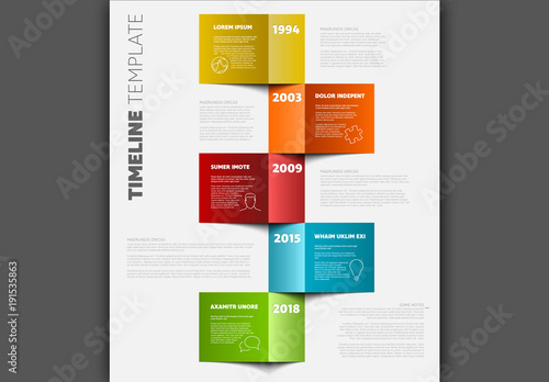 Colorful Stacked Boxes Timeline Infographic. Buy this stock template ...