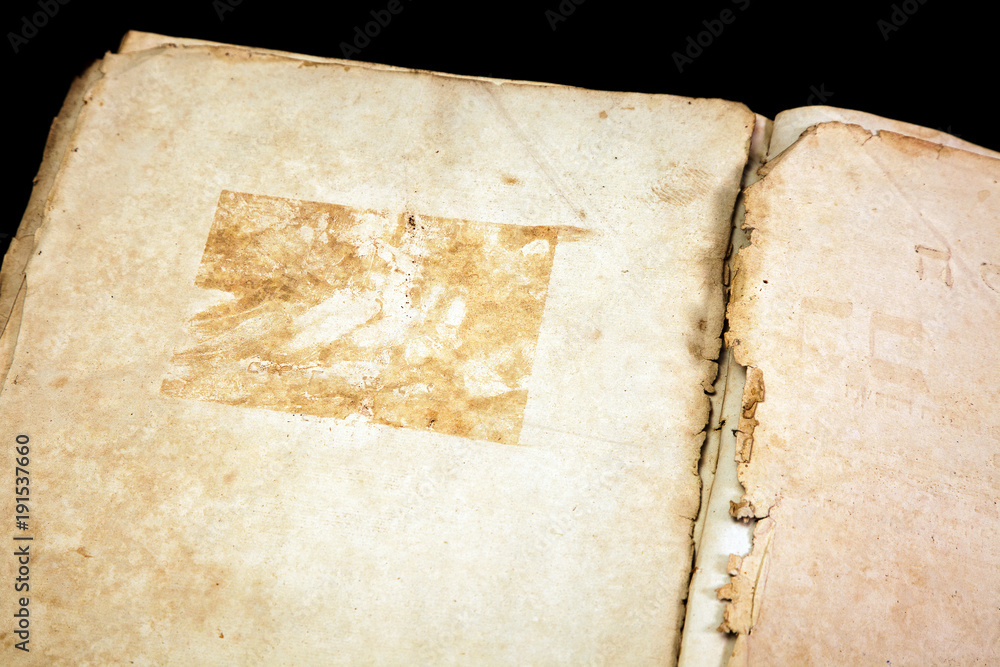 Old book cover vintage texture isolated black background ancient ...