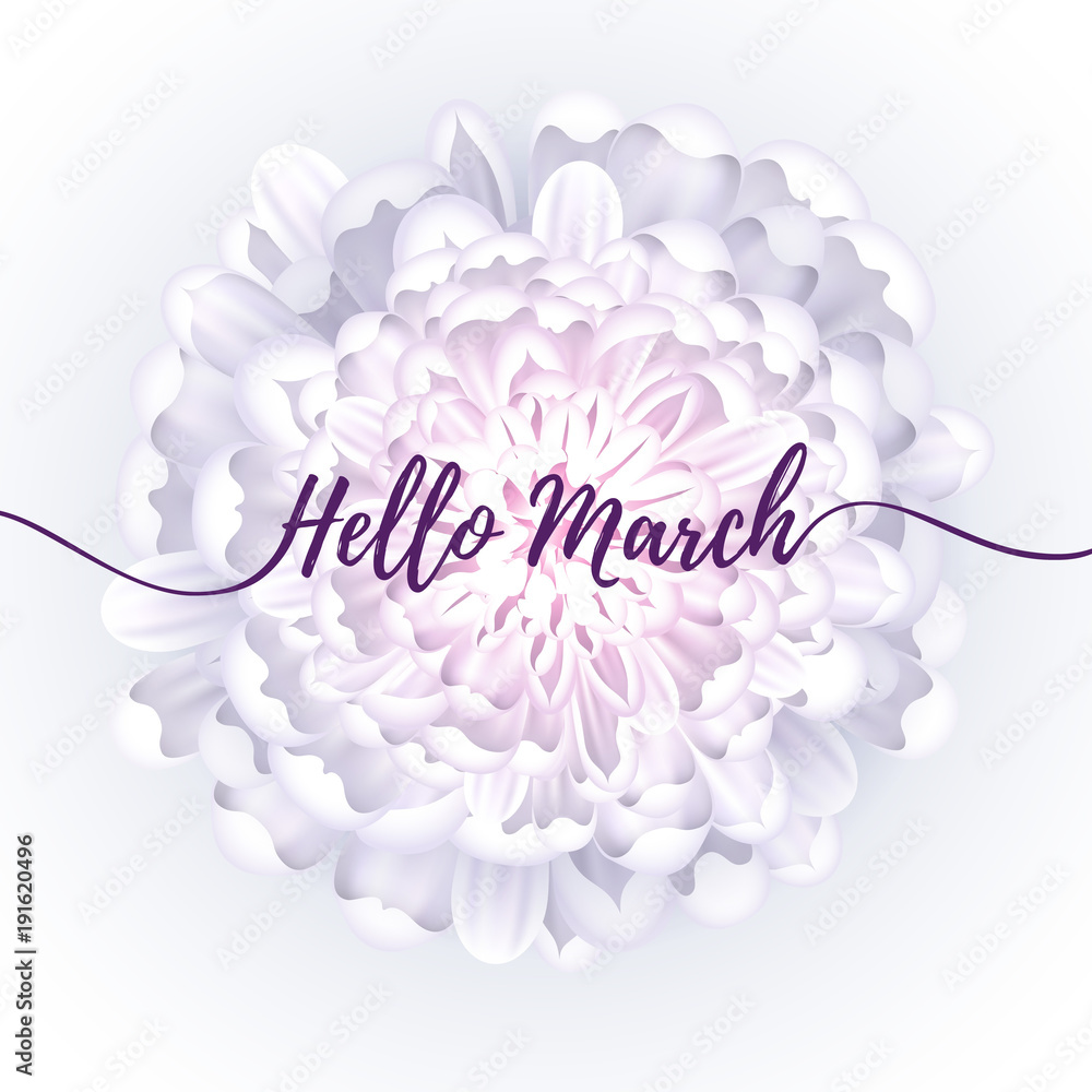 Hello march inspirational illustration. Spring background. Stock Vector ...