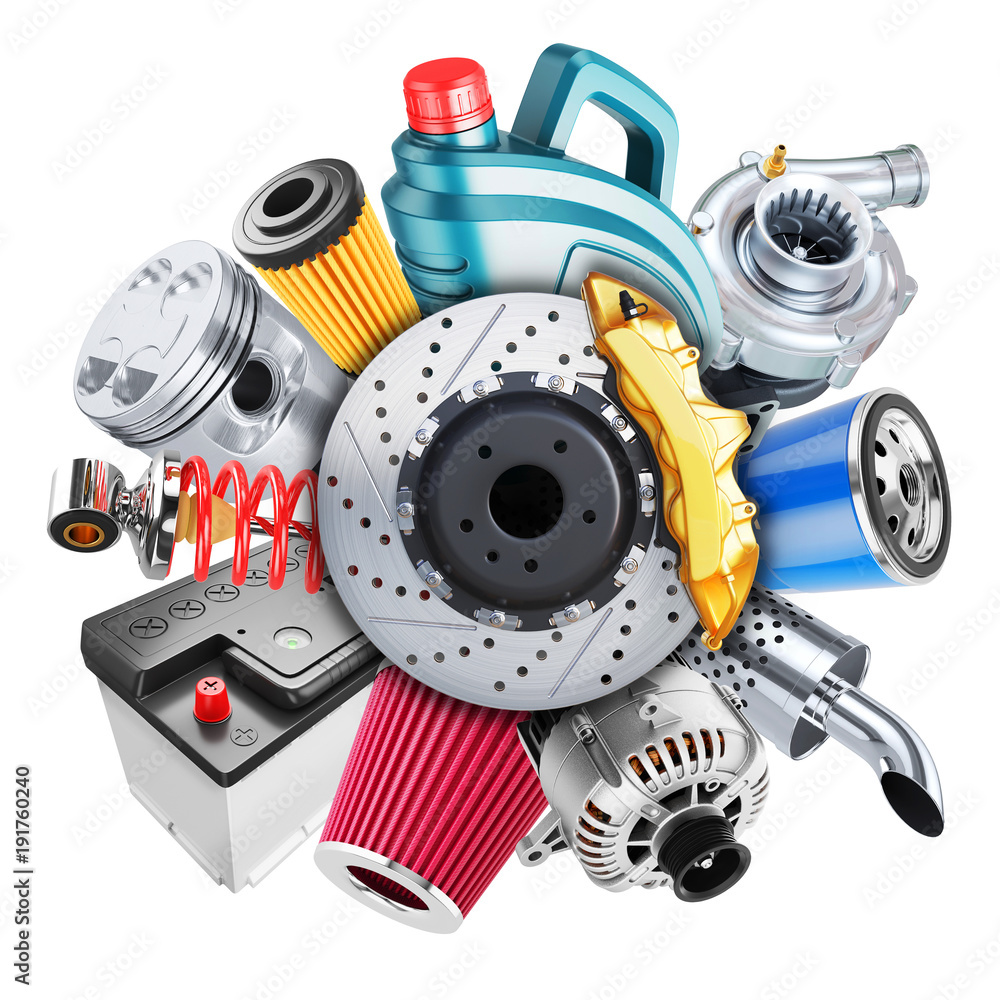 Car spare parts logo. 3d concept Stock Illustration | Adobe Stock