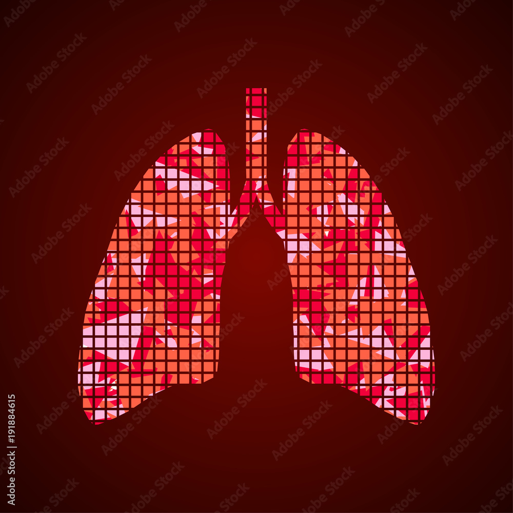 Pixel art lungs logo. Vector logotype design. Abstract human lungs ...